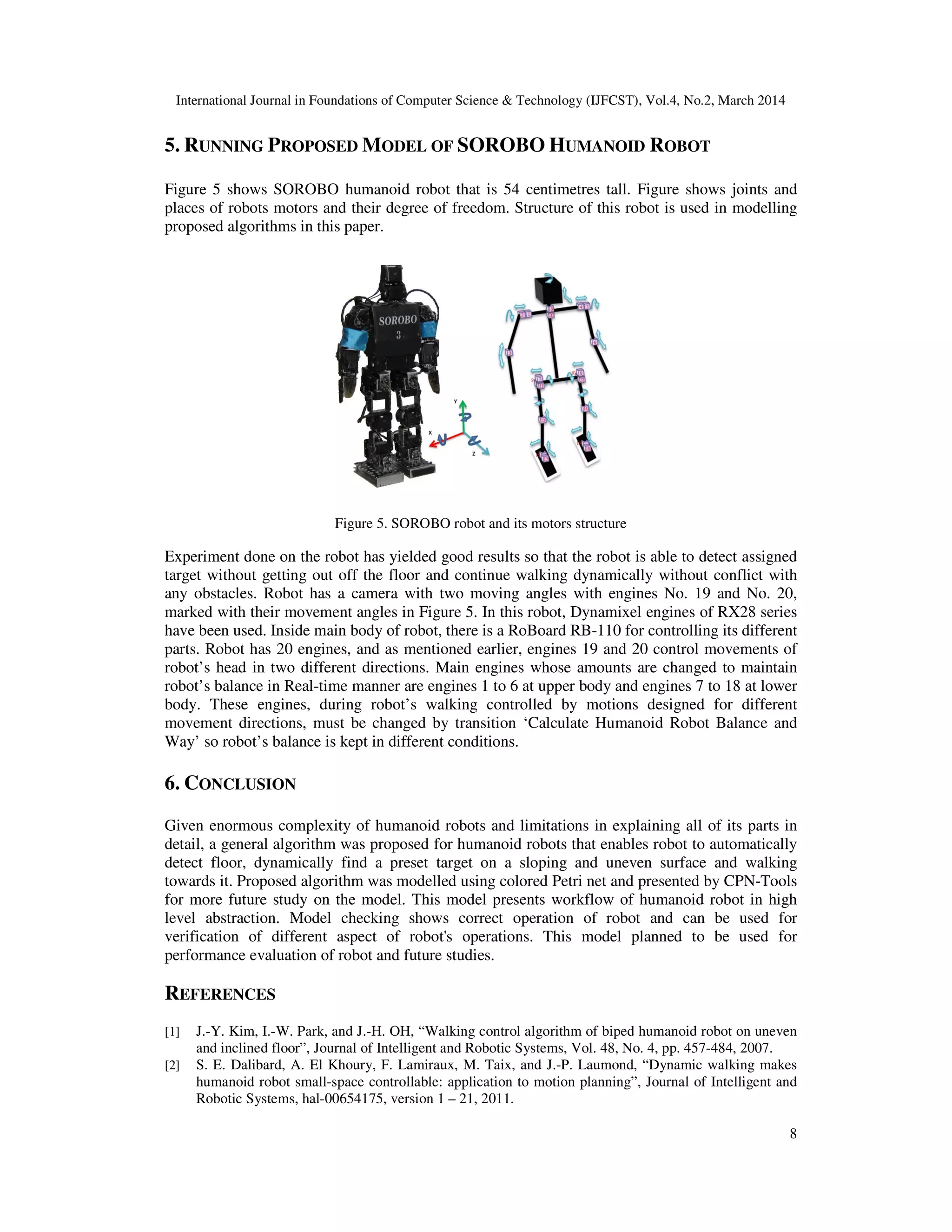 Modelling Of Walking Humanoid Robot With Capability Of Floor Detection