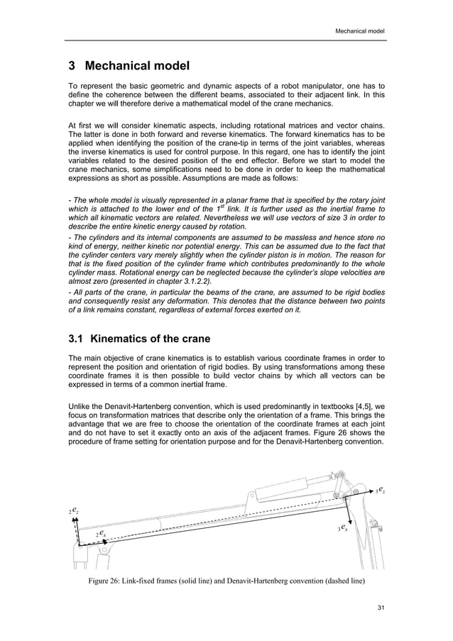 Modelling, simulation and control of a hydraulic crane | PDF