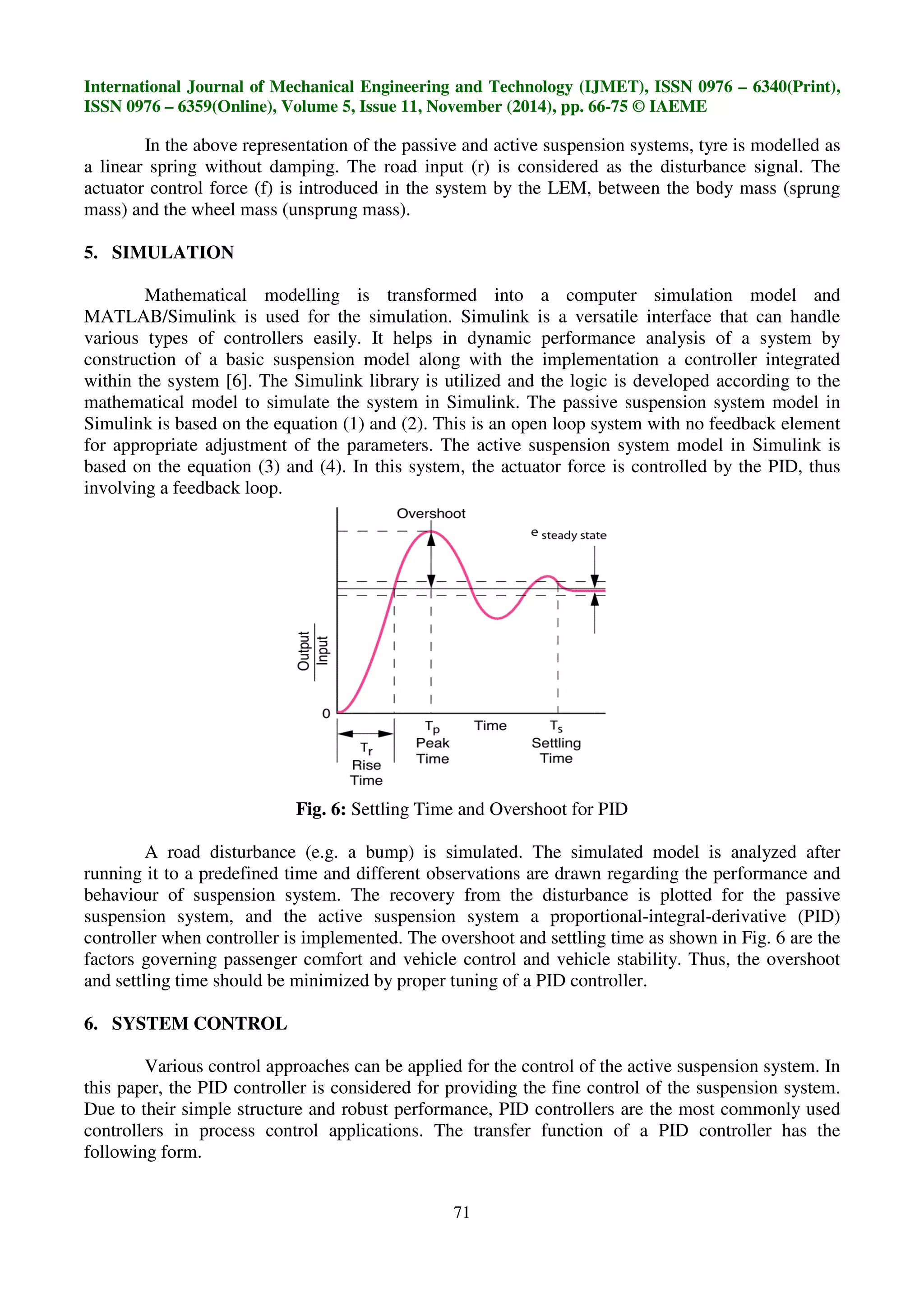 Modelling simulation and control of an active suspension system | PDF