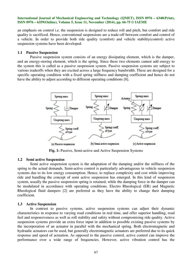 Modelling simulation and control of an active suspension system | PDF