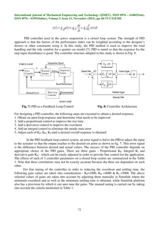 Modelling simulation and control of an active suspension system | PDF