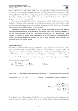 Modelling student’s satisfaction with library | PDF