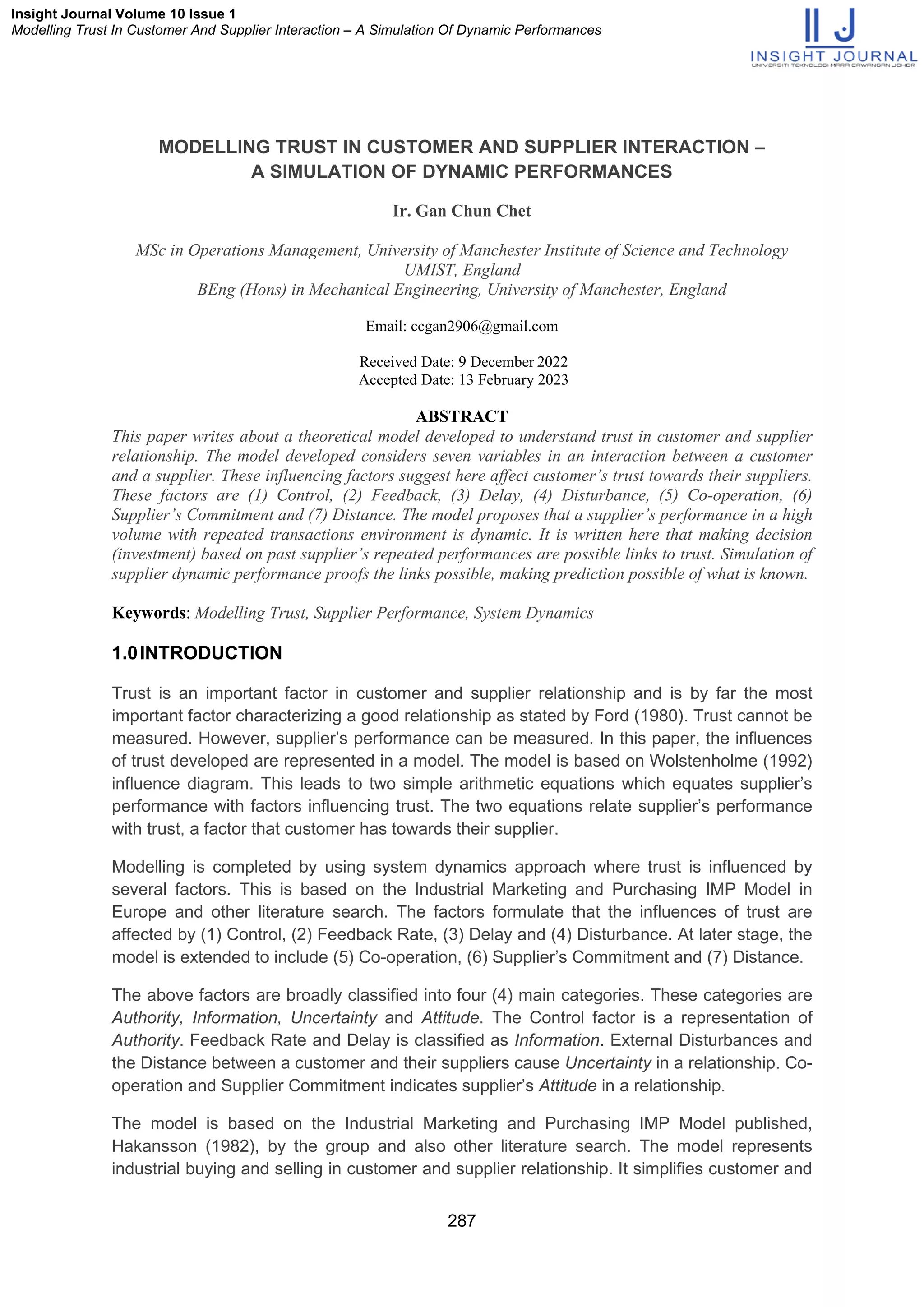 Modelling Trust of Customer and Supplier Interaction_2023 Vol 10 Issue ...