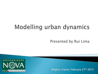 Modelling urban dynamics models | PPT