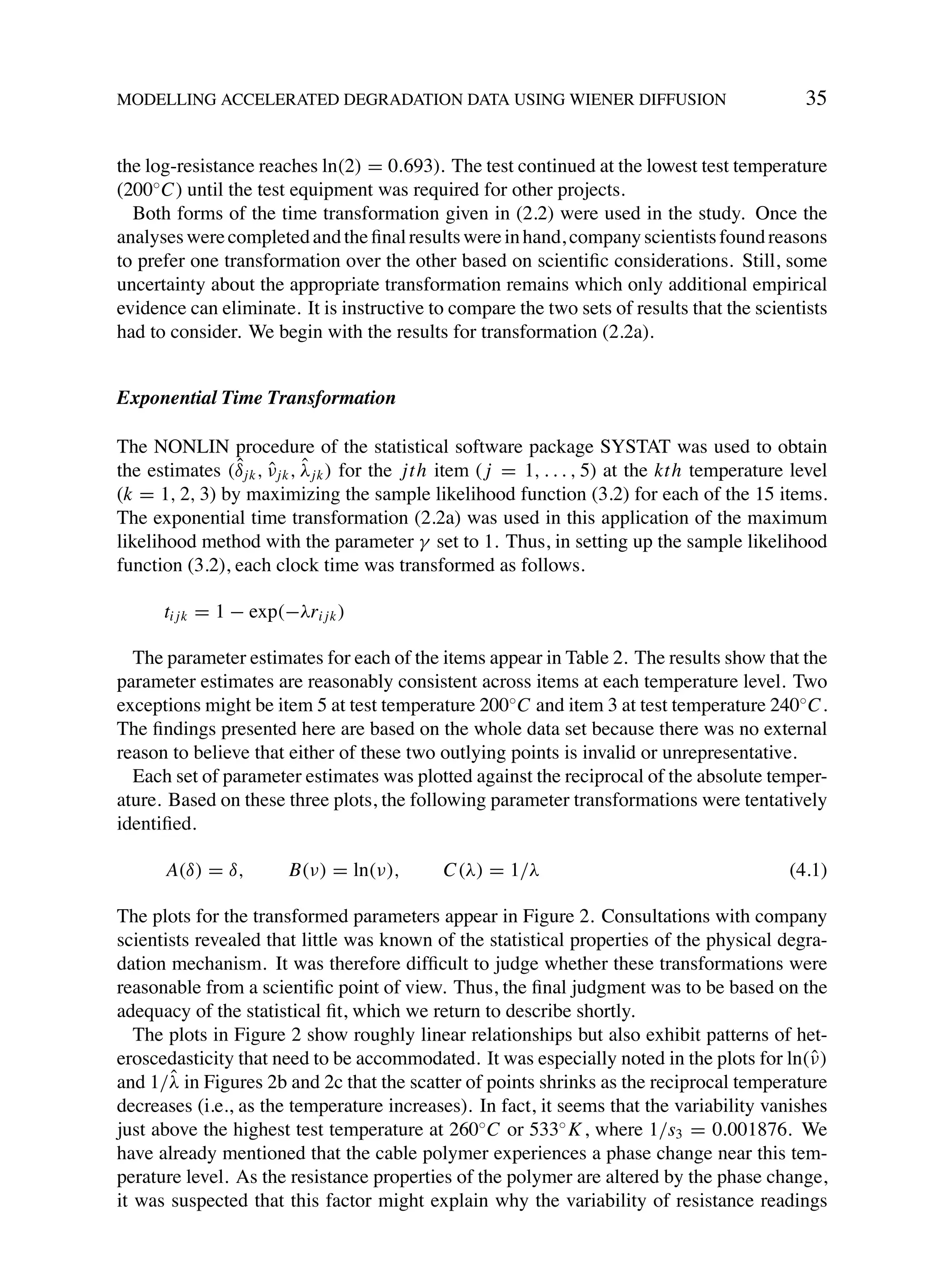 Modeling Accelerated Degradation Data Using Wiener Diffusion With A