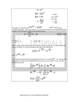 Modelling with first order differential equations | PDF