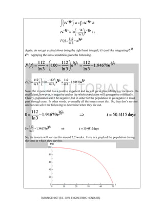 Modelling with first order differential equations | PDF