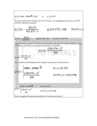 Modelling with first order differential equations | PDF