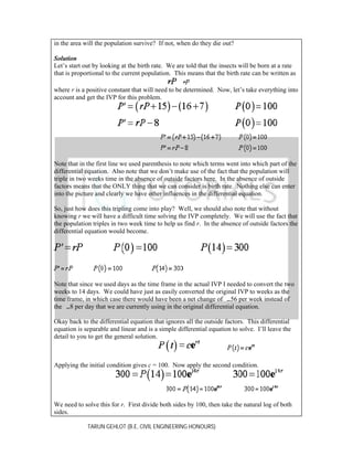 Modelling with first order differential equations | PDF