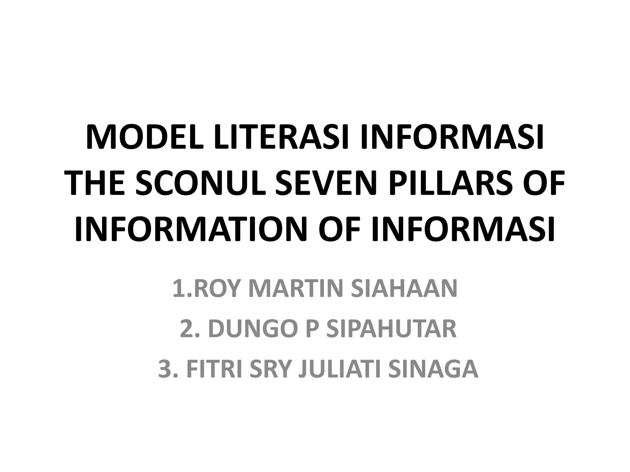 Model literasi informasi | PPTX