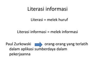 Model literasi informasi | PPTX