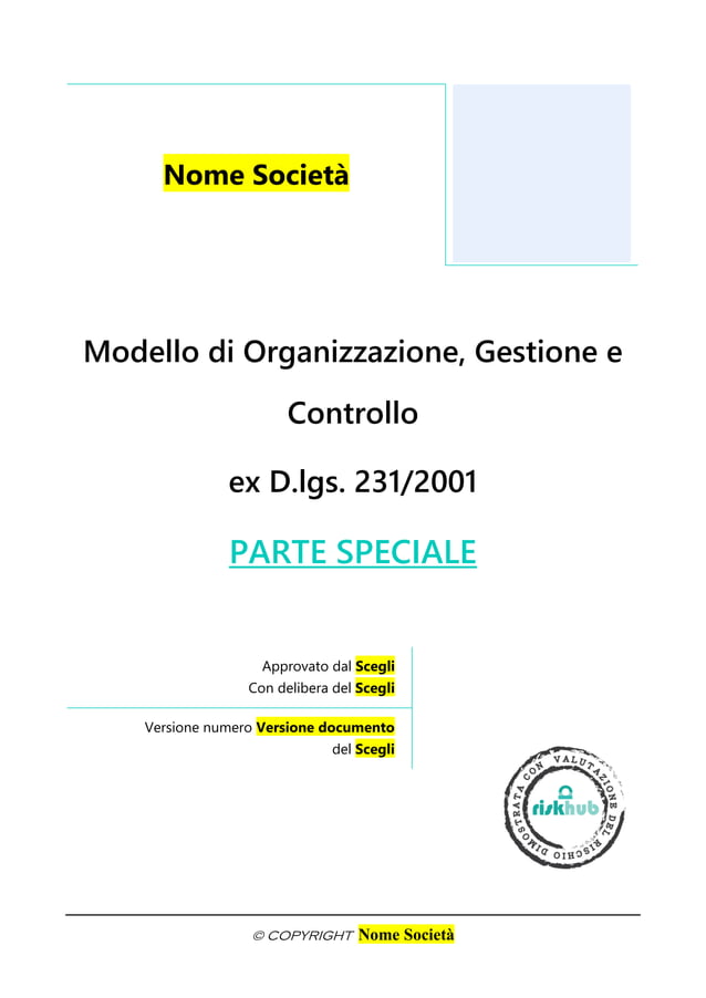 Modello 231 parte speciale (r01 gen-19) | PDF