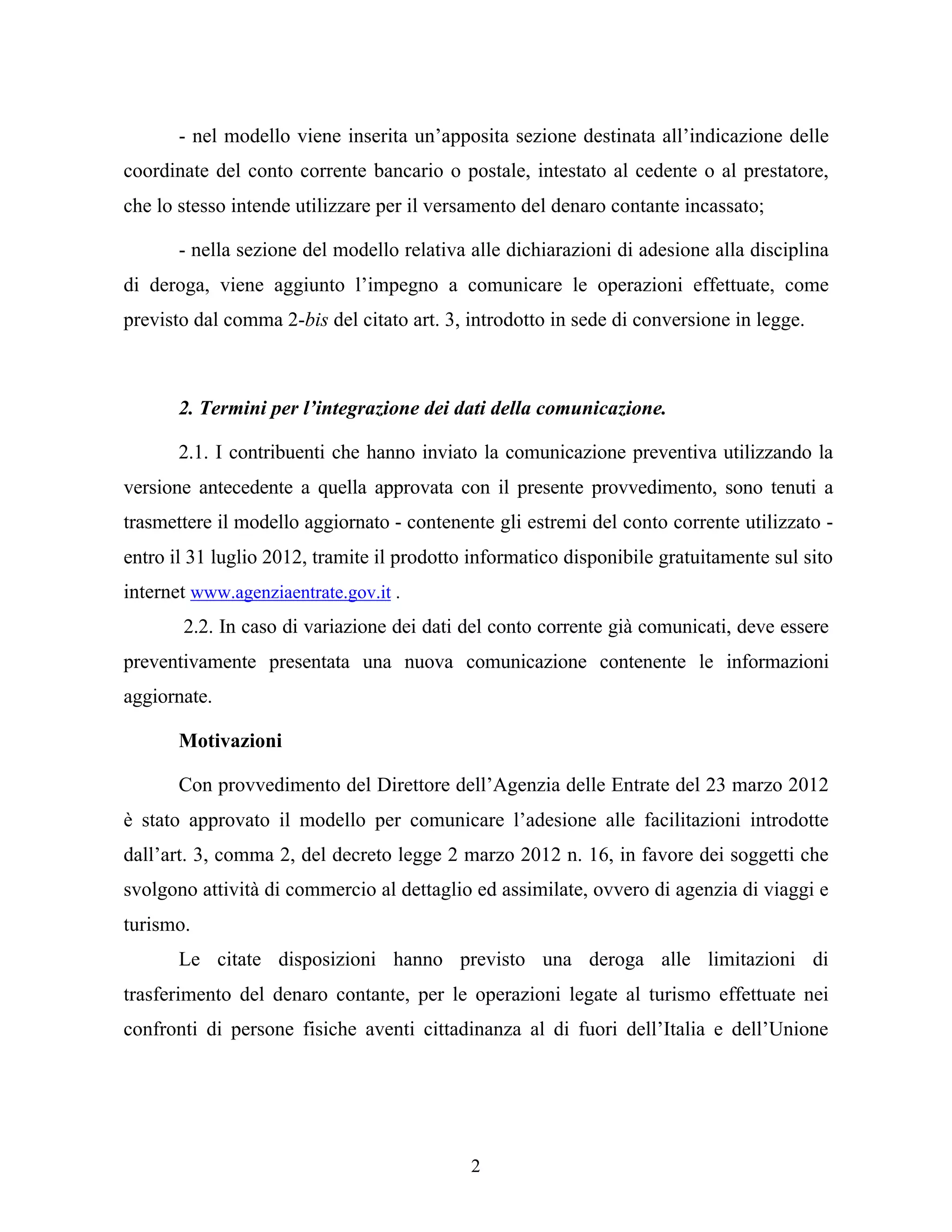 Modello deroga contante aggiornato | PDF