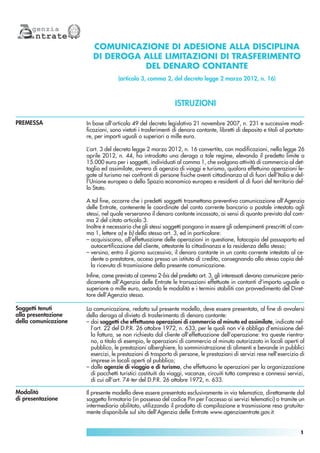 Modello deroga contante aggiornato | PDF