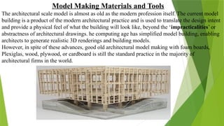 Model making materials and their types and uses | PPTX