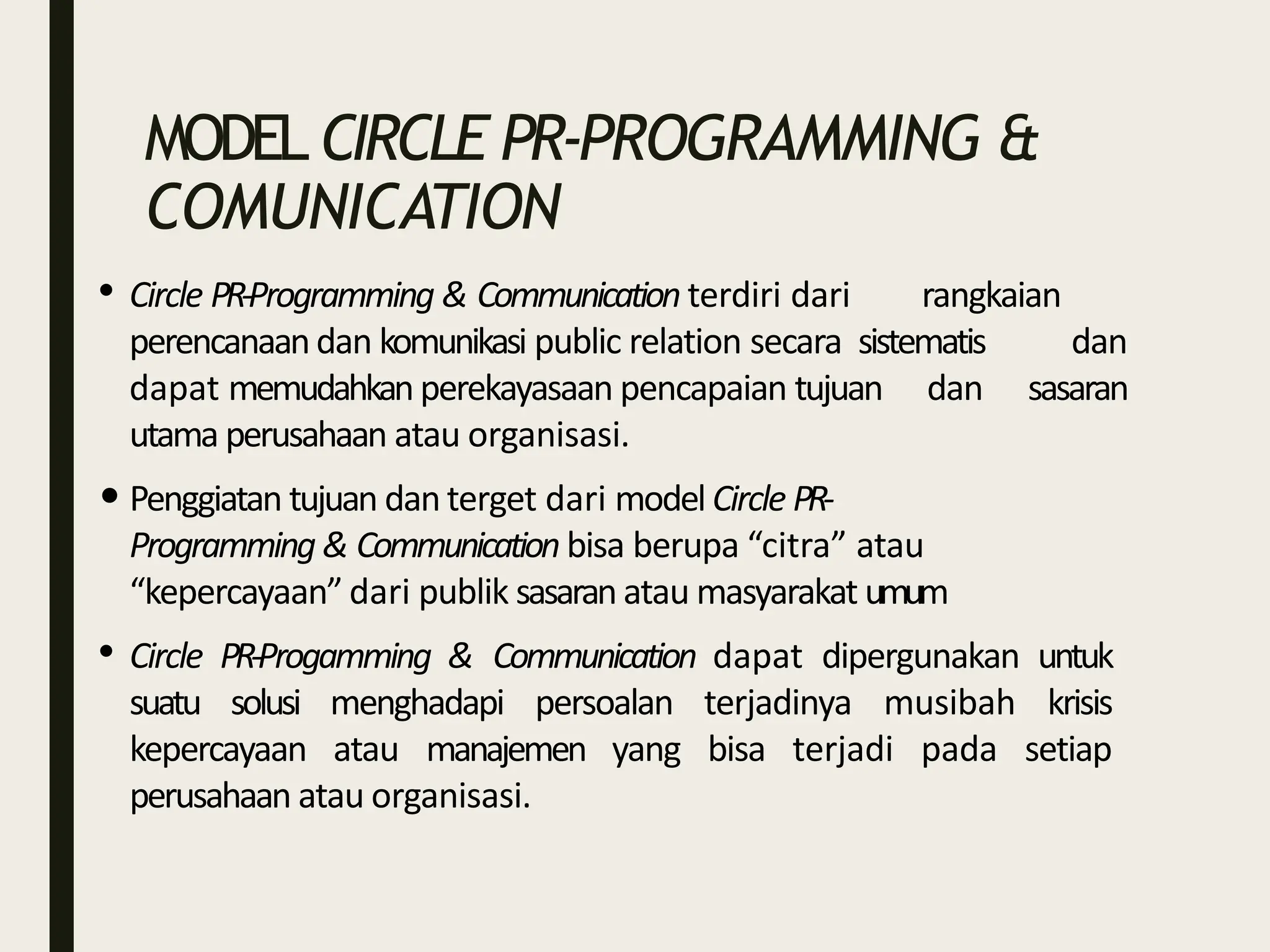 Model Manajemen Strategi Public Relations | PPTX