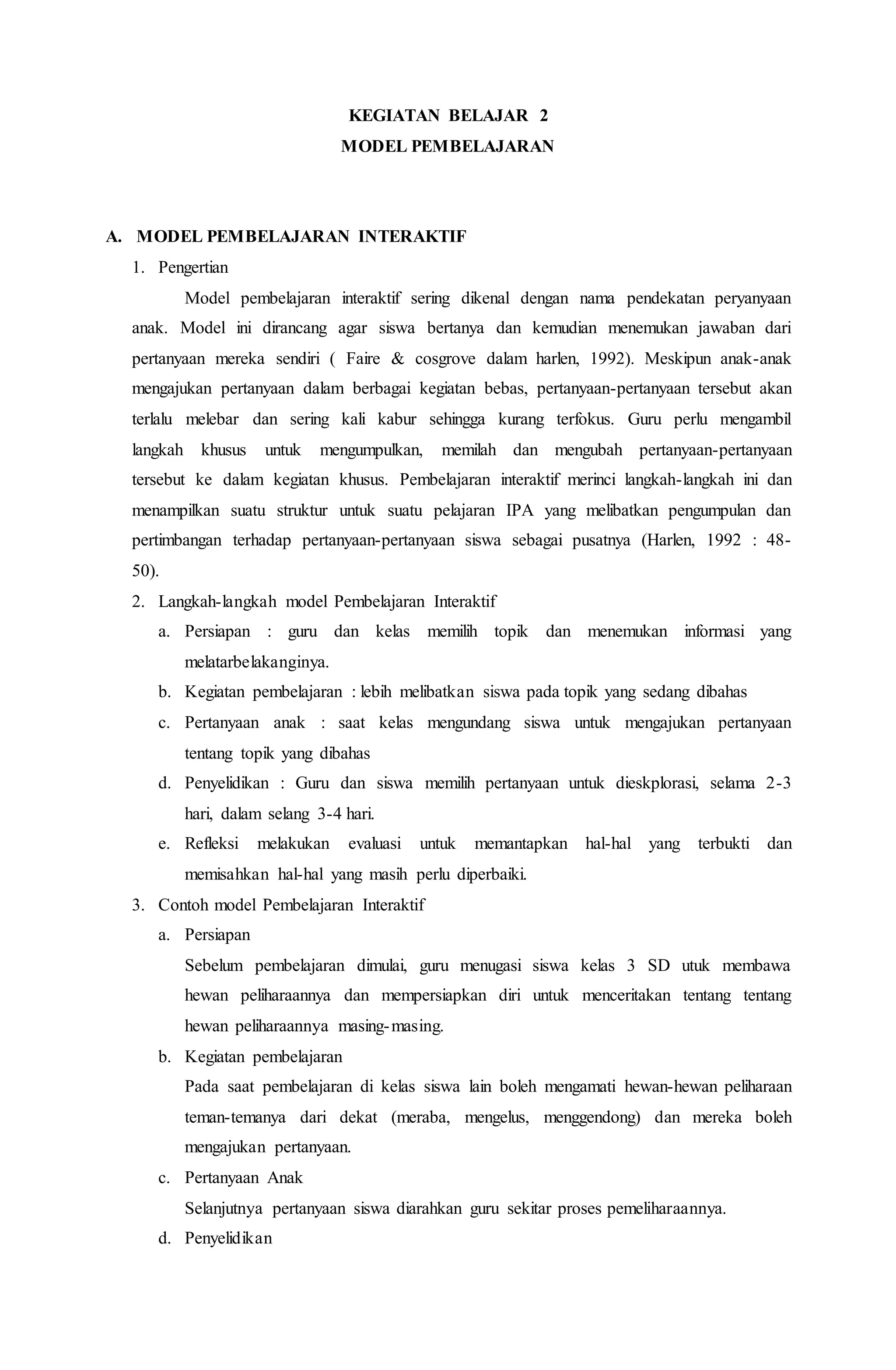 Model model pembelajaran ipa | DOCX