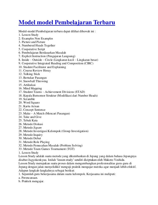 Model Pembelajaran Stad Dan Langkah Langkahnya - Seputar Model