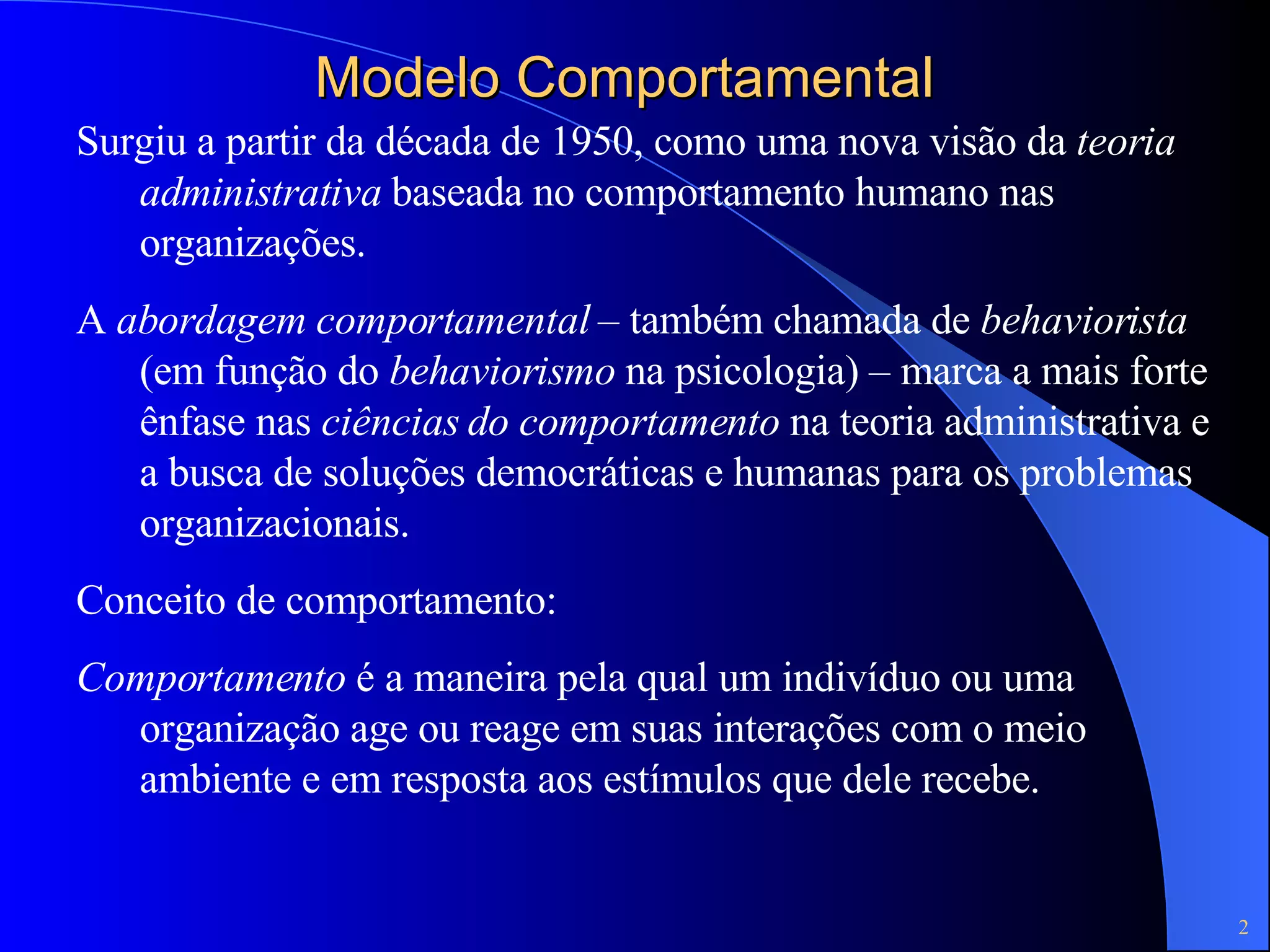 Modelo Comportamental | PPT
