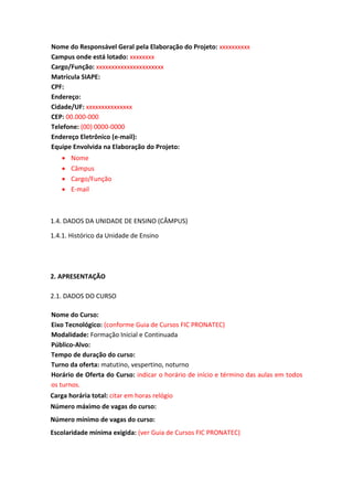 Modelo de-projeto-pedagógico | PDF