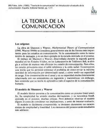 Modelo de shannon y weaver | PDF