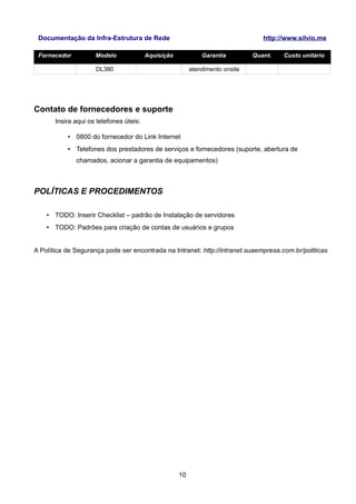 Modelo documentacao-rede | ODT | Computer Networking | Computing