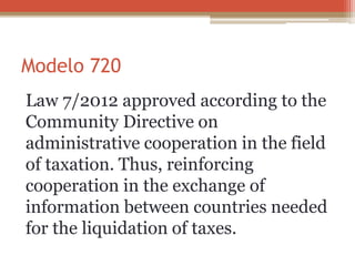 US Tax Consultants Modelo 720 | PPT