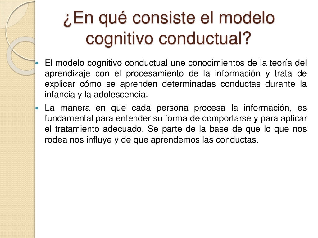Modelo Cognitivo Conductual Definición – SIIOVZ