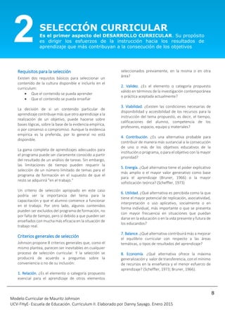 Modelo Curricular de Mauritz Johnson | PDF