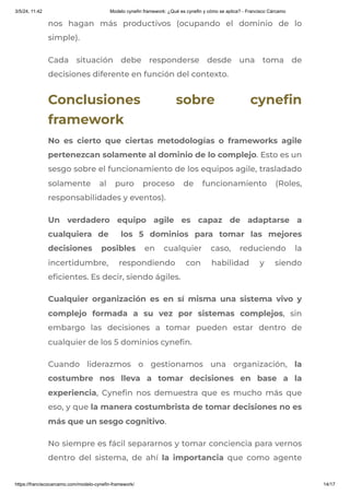 Modelo cynefin framework_ ¿Qué es cynefin y cómo se aplica_ - Francisco ...
