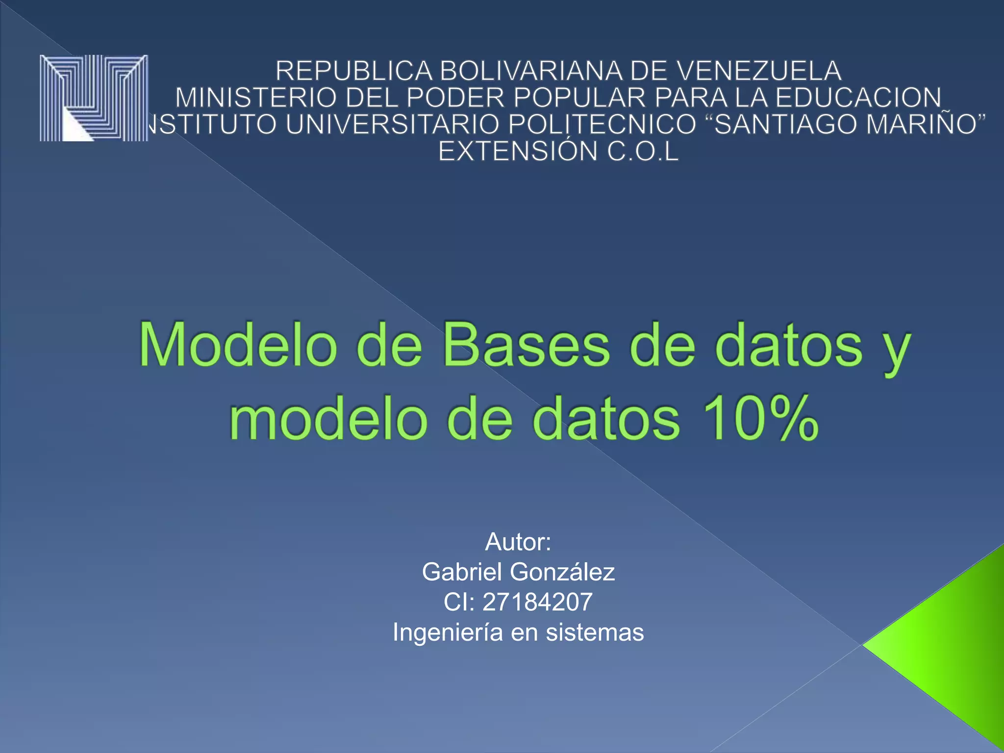 Modelo de bases de datos | PPTX