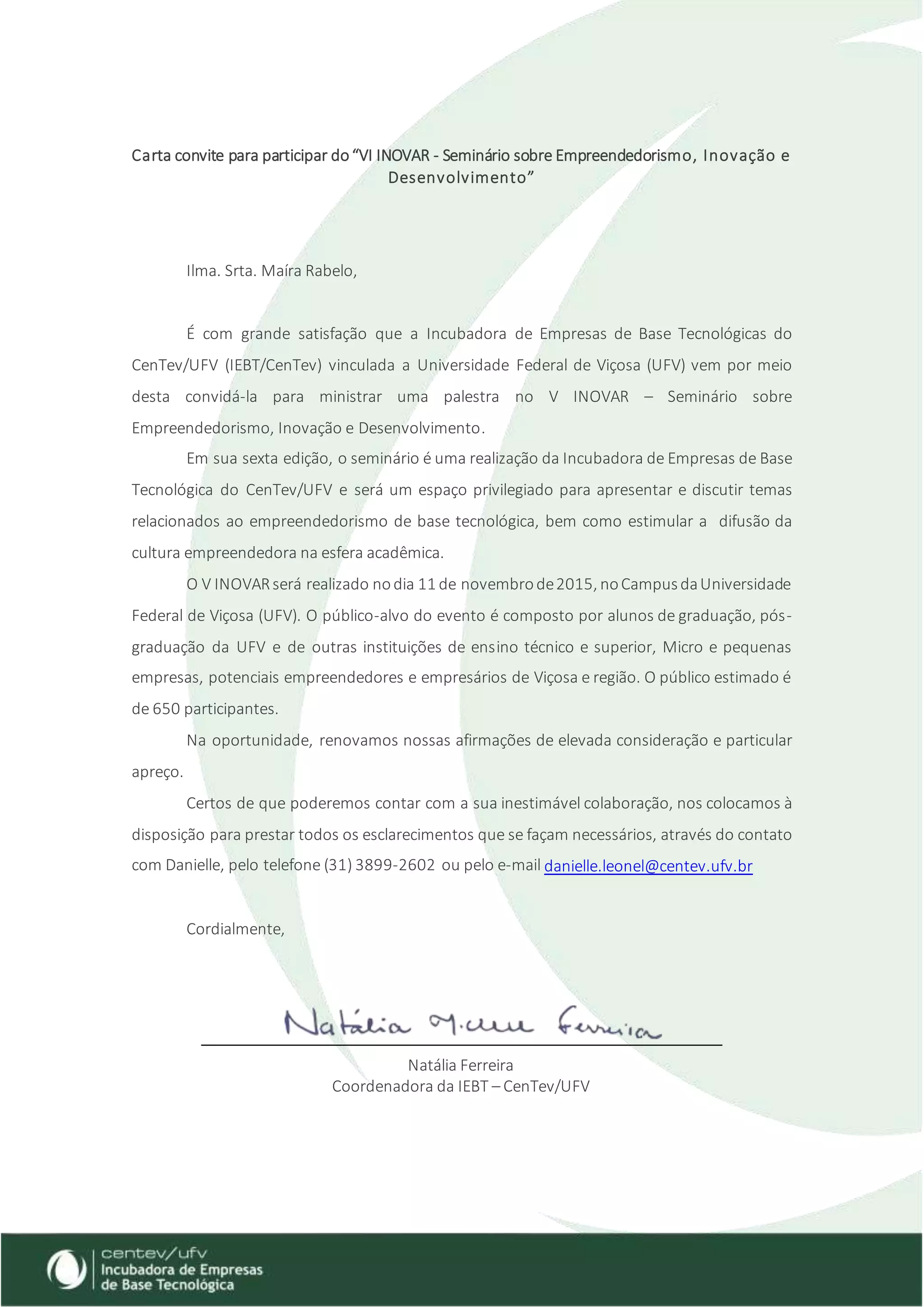 Modelo de carta_convite_ | PDF