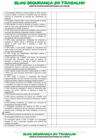 Modelo de check list cipa (nr 5) - blog segurança do trabalho | PDF