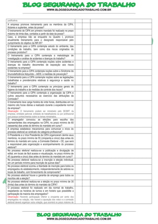 Modelo de check list cipa (nr 5) - blog segurança do trabalho | PDF