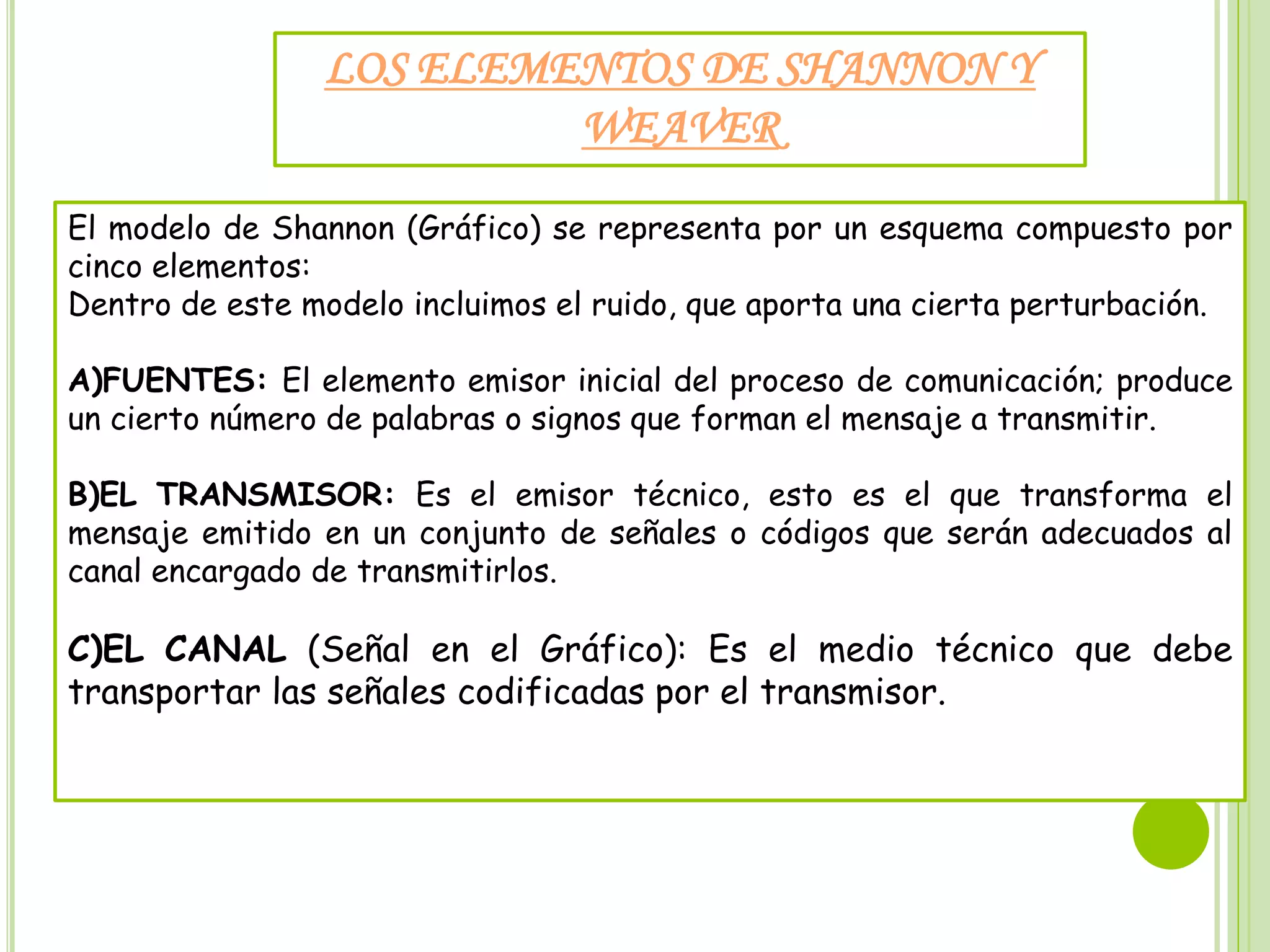 Modelo de comunicación de shannon y weaver | PPTX