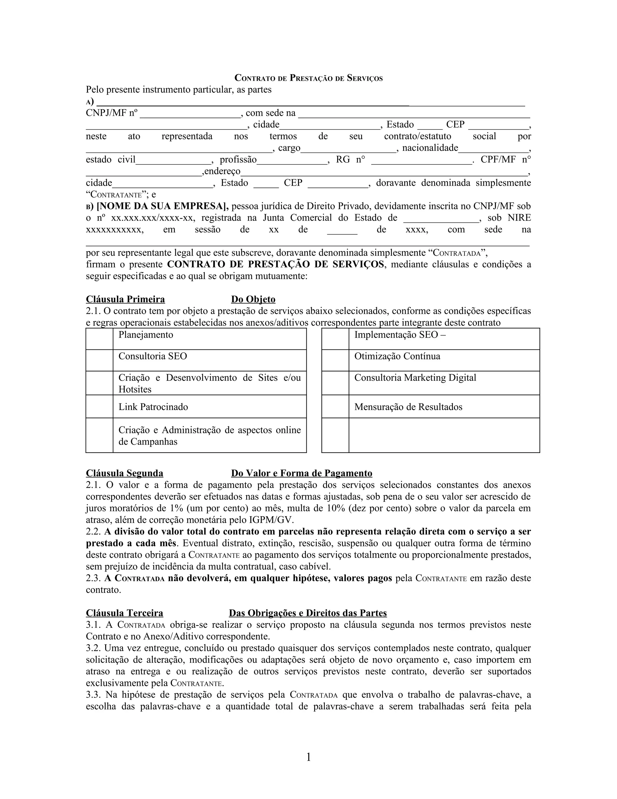 Modelo de Contrato | PDF
