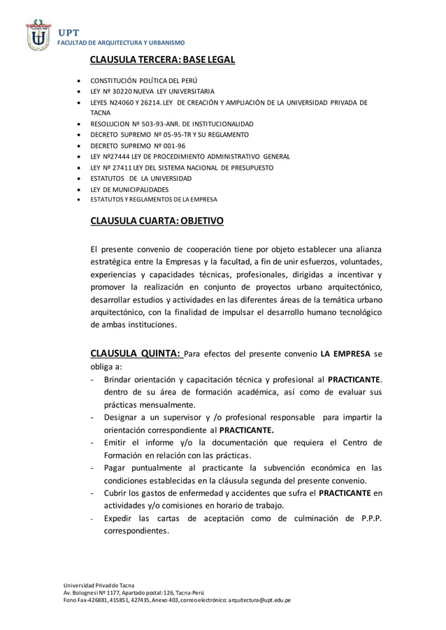 Modelo De Convenio 2018 Pdf