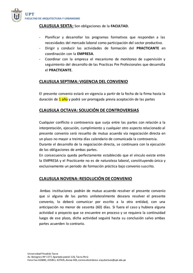 Modelo De Convenio 2018 Pdf