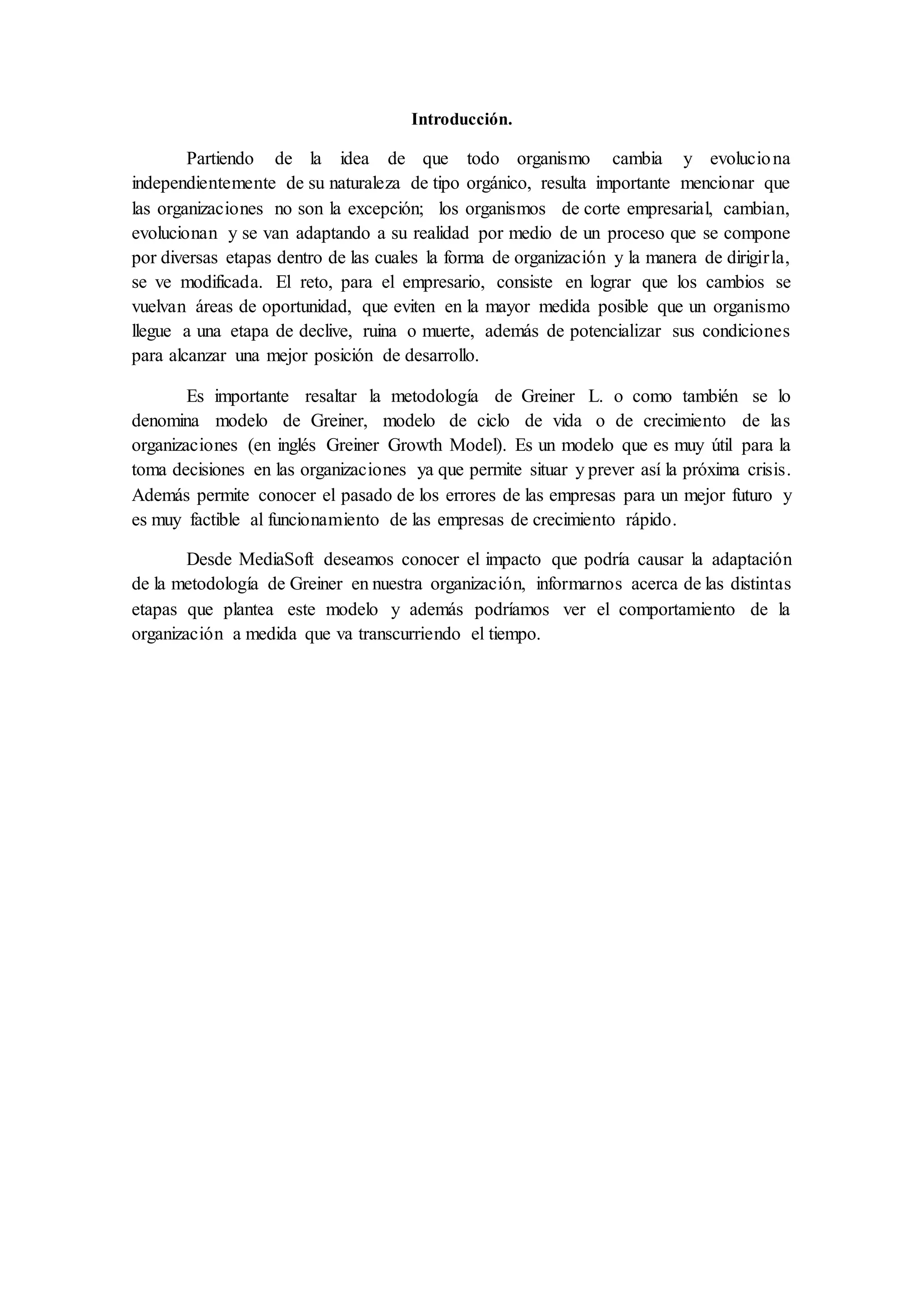 Modelo de Greiner - Entregable 1 | DOCX