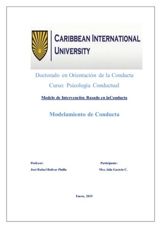 Modelo de intervenciòn conductual | DOCX