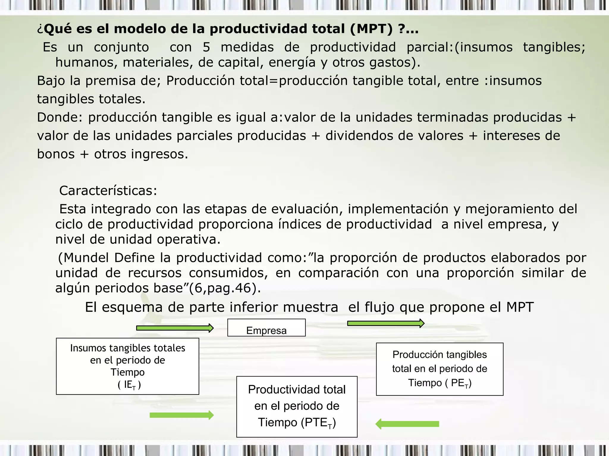 Modelo de la productividad total (mpt) | PPT | Business | Business and ...