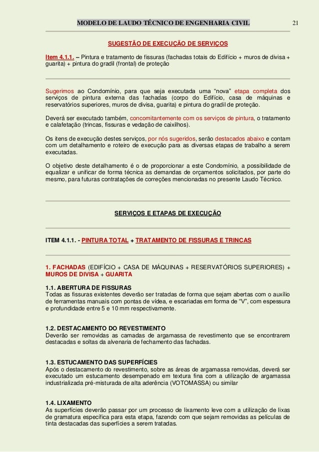 Exemplo De Laudo Tecnico De Engenharia Civil – Novo Exemplo Exemplo De Laudo Tecnico De Engenharia Civil – Novo Exemplo