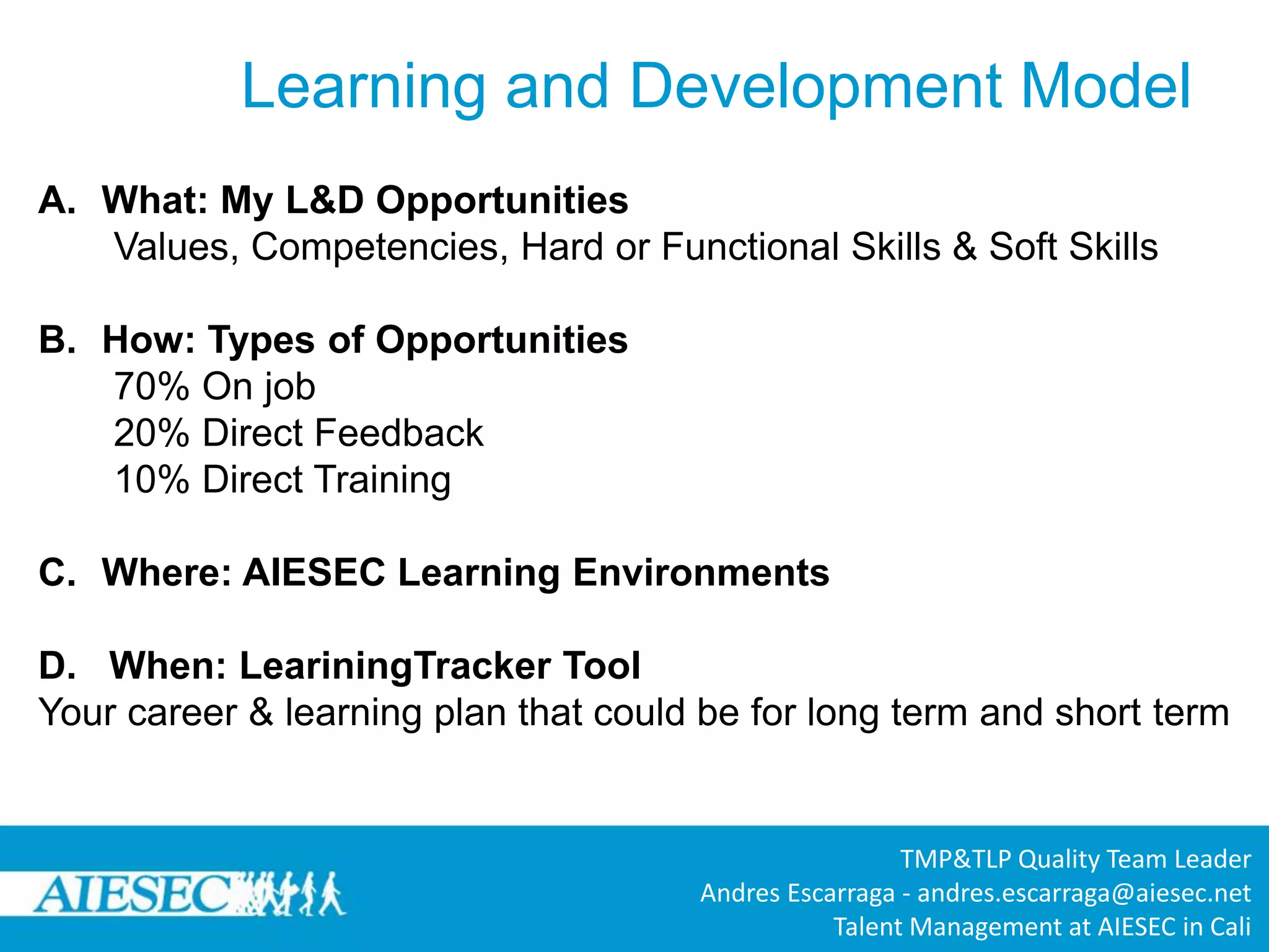 Modelo de Learning and Development - AIESEC | PPT