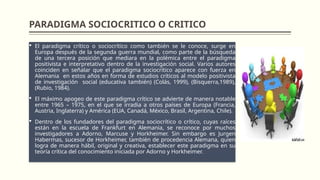 PARADIGMAS DE LA INVESTIGACION EN EDUCACION | PPTX