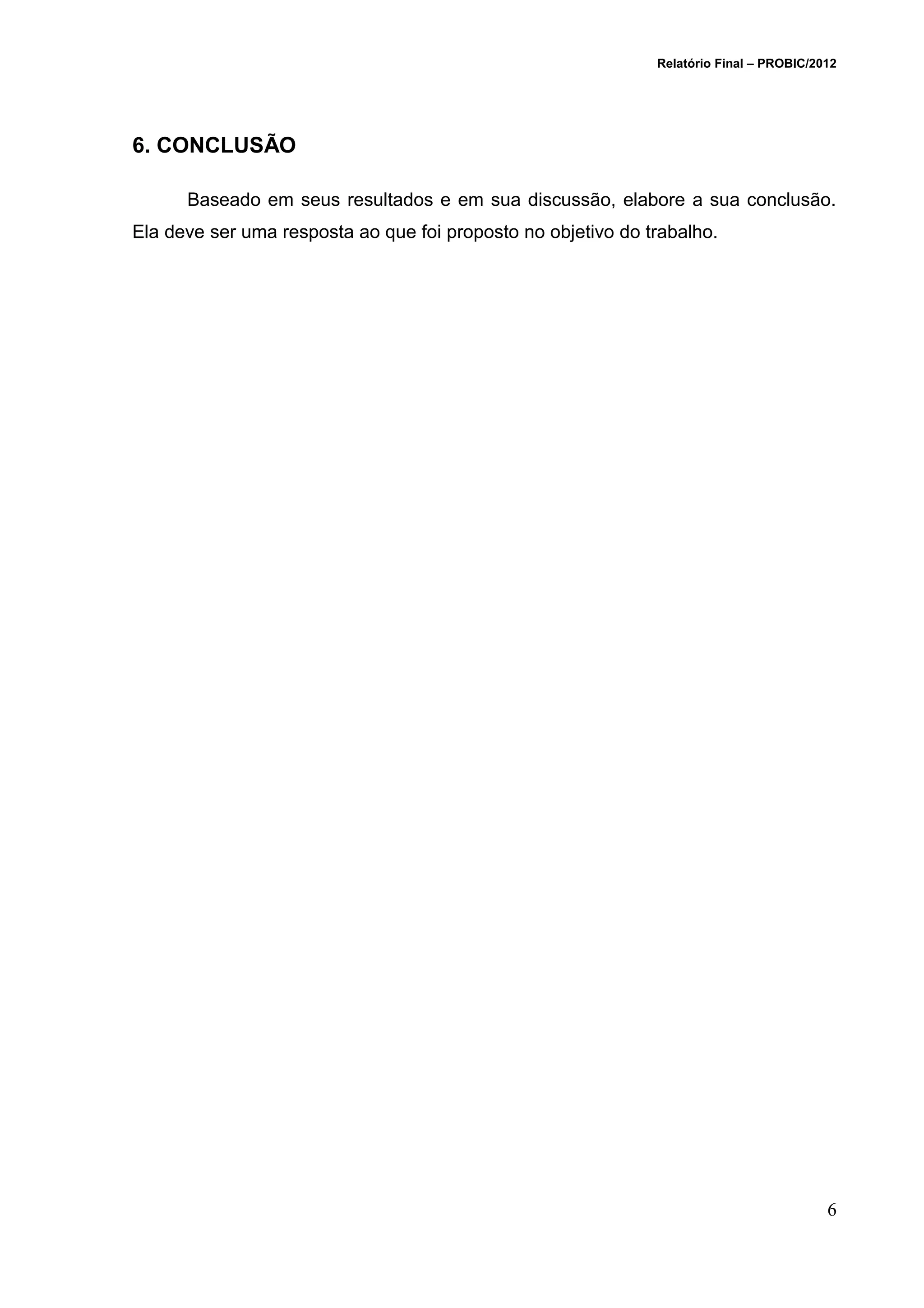 Modelo de relatorio final de bolsista de ic probic | DOC