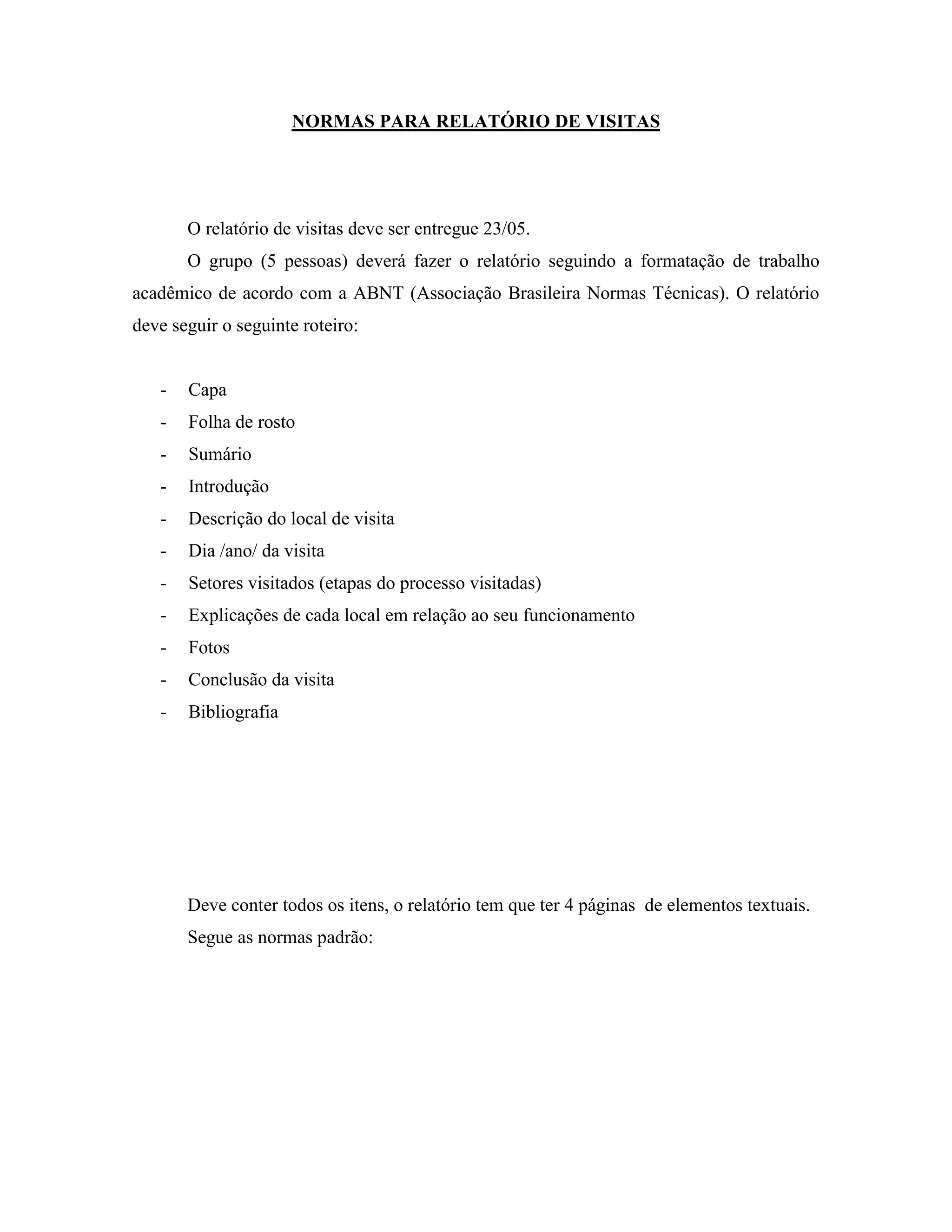 Modelo de relatório de visita | PDF