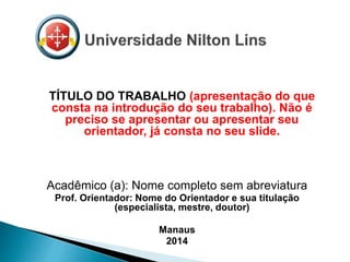 Modelo de slide tcc i (2) | PPT