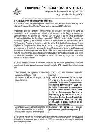 MODELO DE SOLICITUD PARA PASAR A CAS INDETERMINADO - AUTOR JOSÉ MARÍA ...