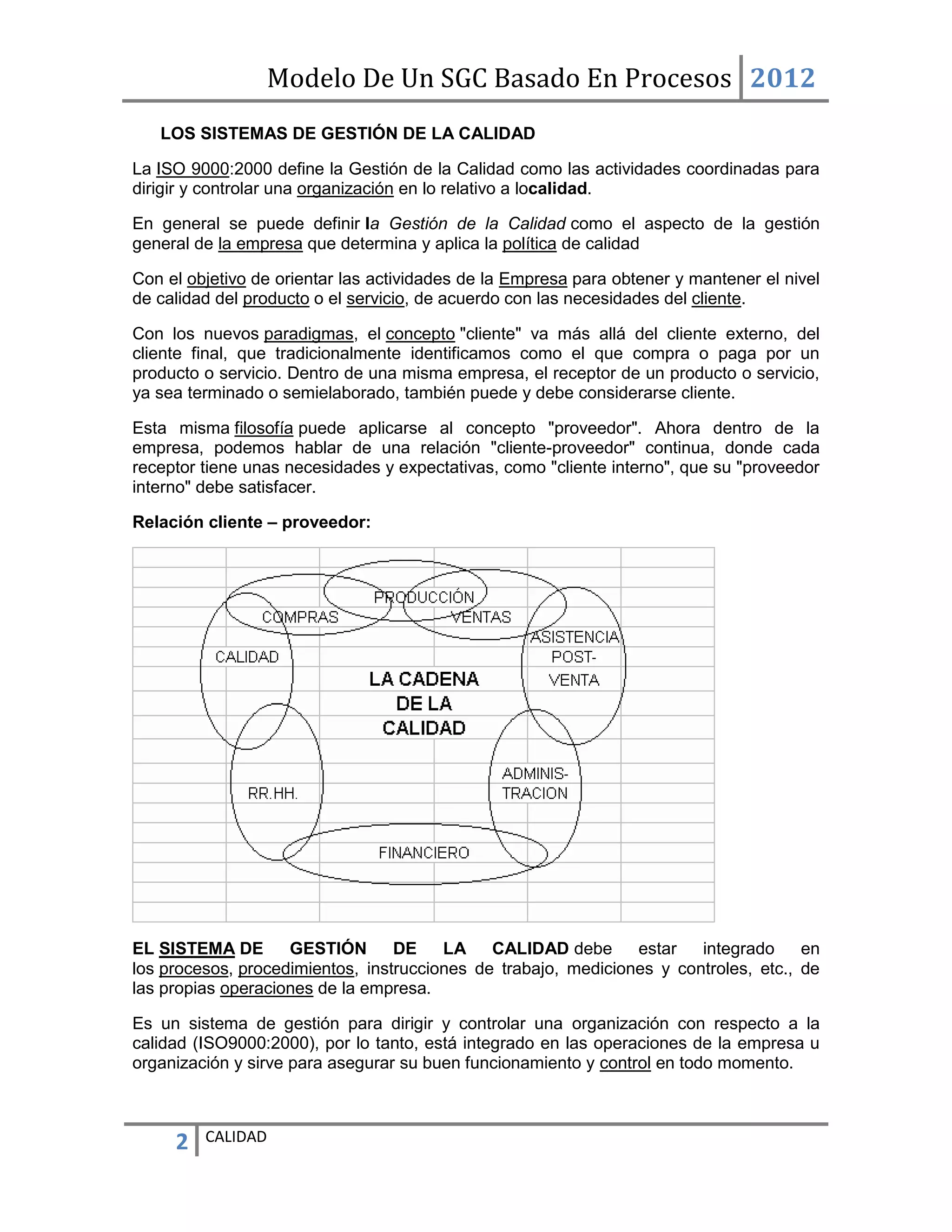 Modelo de un sgc basado en procesos | PDF