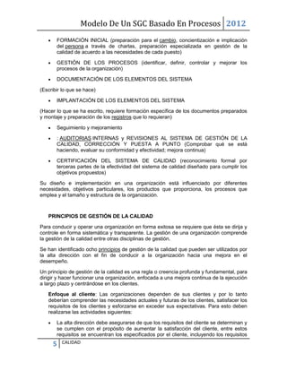 Modelo de un sgc basado en procesos | DOCX